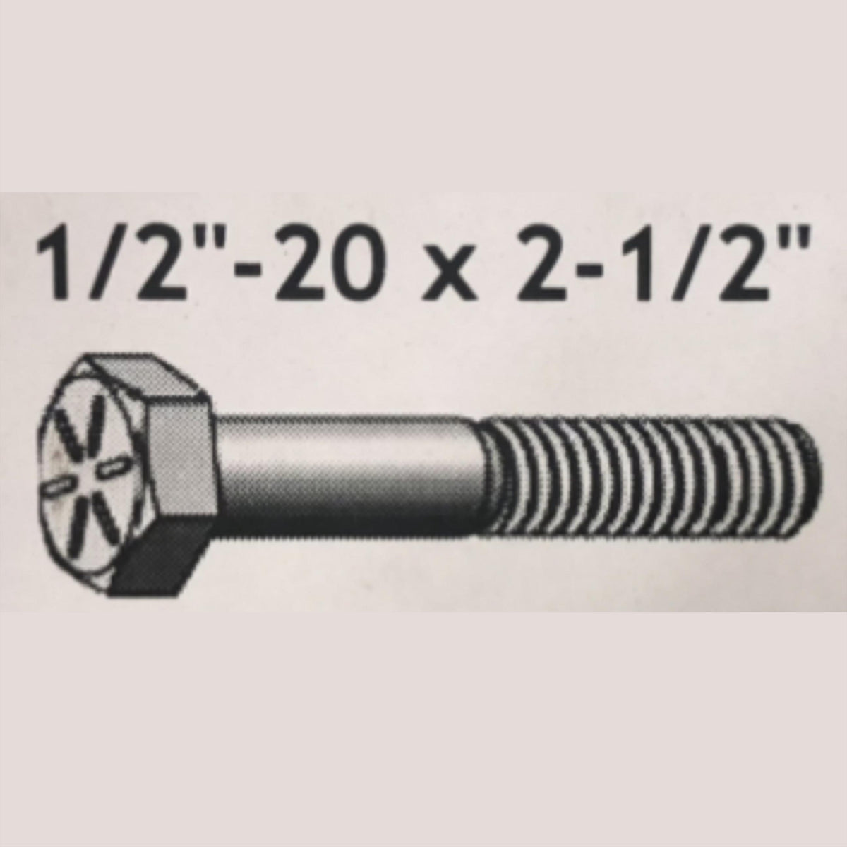 EXBB Exmark Replacement Blade Bolt 2.5" (1/2"-20 x 2-1/2") Grade 8 (3 ...